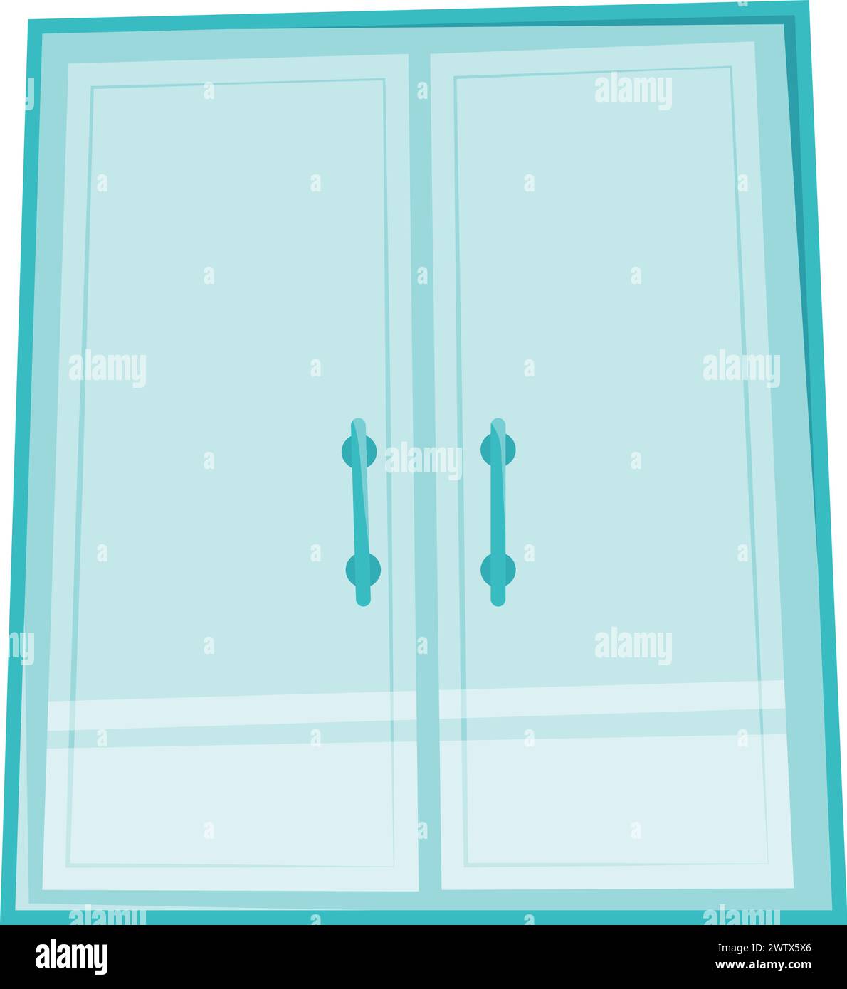 Glass doors cartoon icon. Glossy clean store doorway Stock Vector Image ...