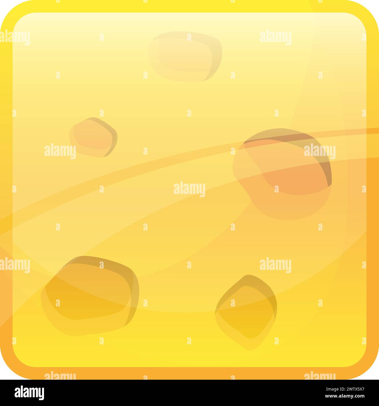 Cheese square button template. Glossy cartoon element Stock Vector ...