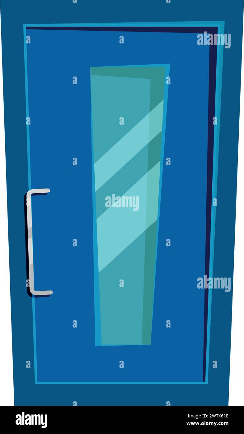 Front door cartoon icon. Outdoor blue doorway Stock Vector Image & Art ...