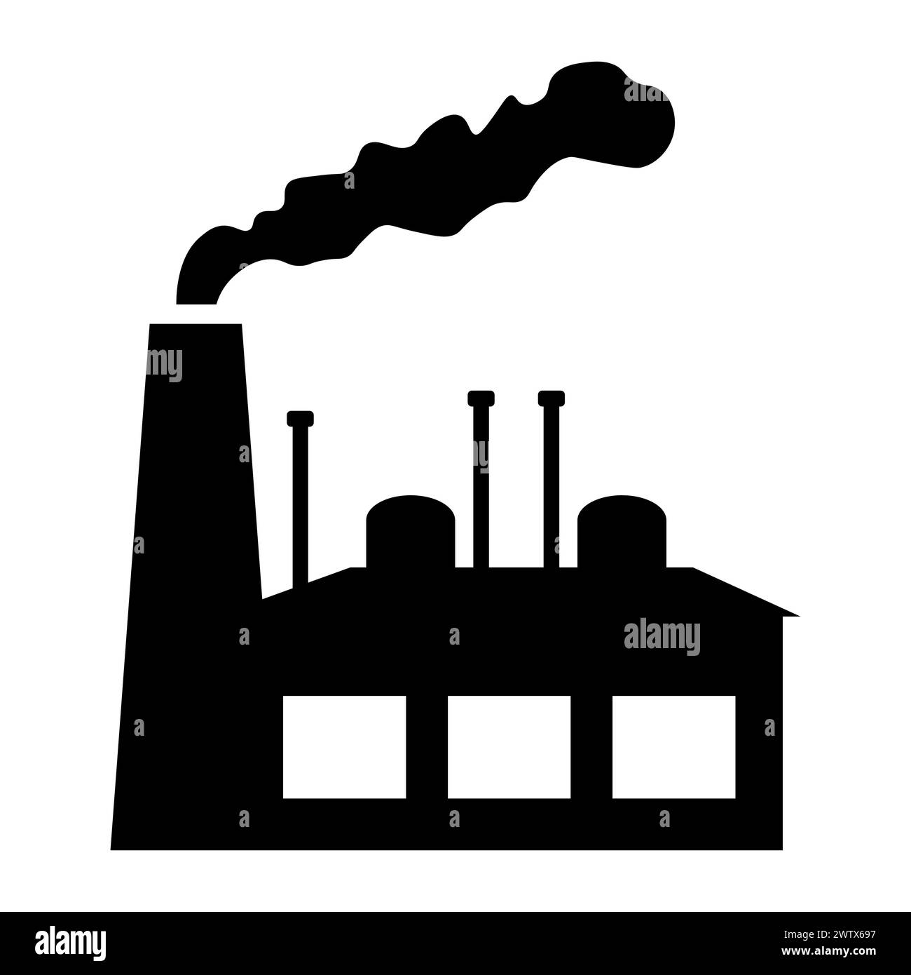 black vector factory icon on white background Stock Vector Image & Art ...