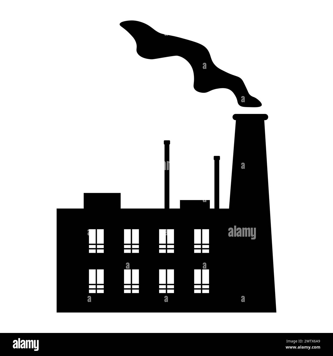 black vector factory icon on white background Stock Vector Image & Art ...