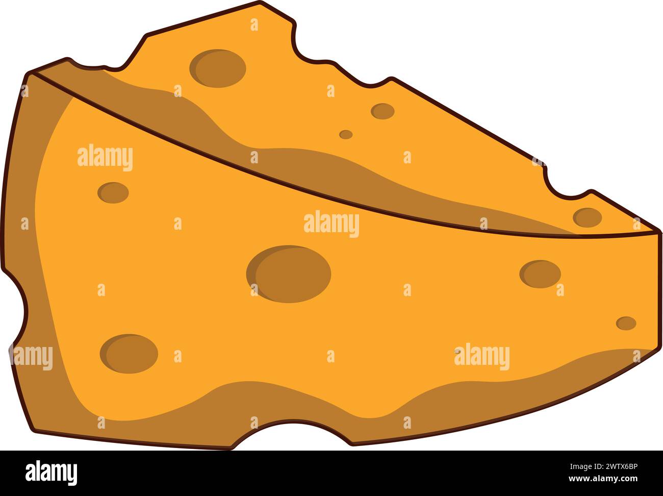 Swiss cheese or emmental cheese flat color icon for food apps and ...