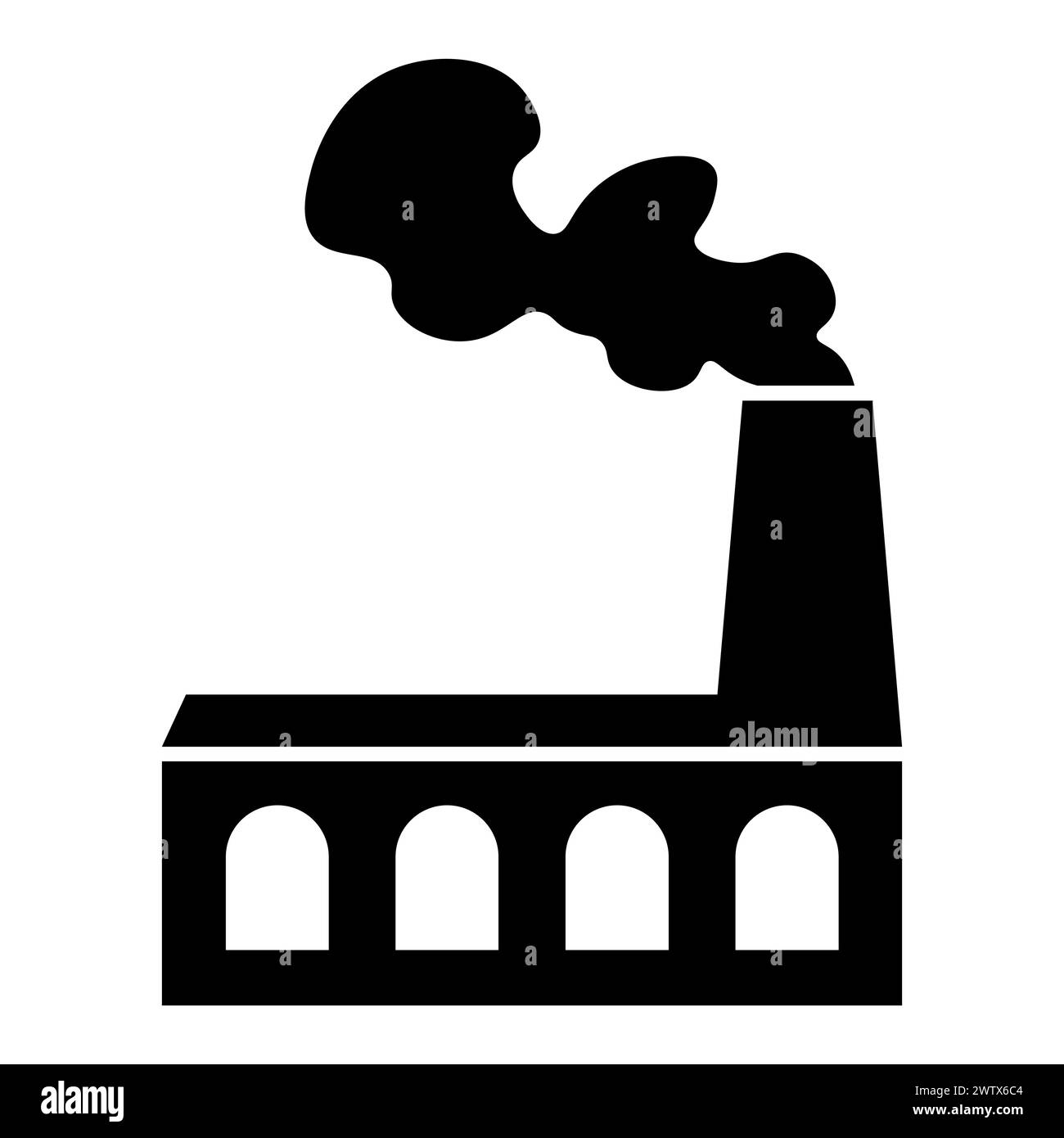 black vector factory icon on white background Stock Vector Image & Art ...