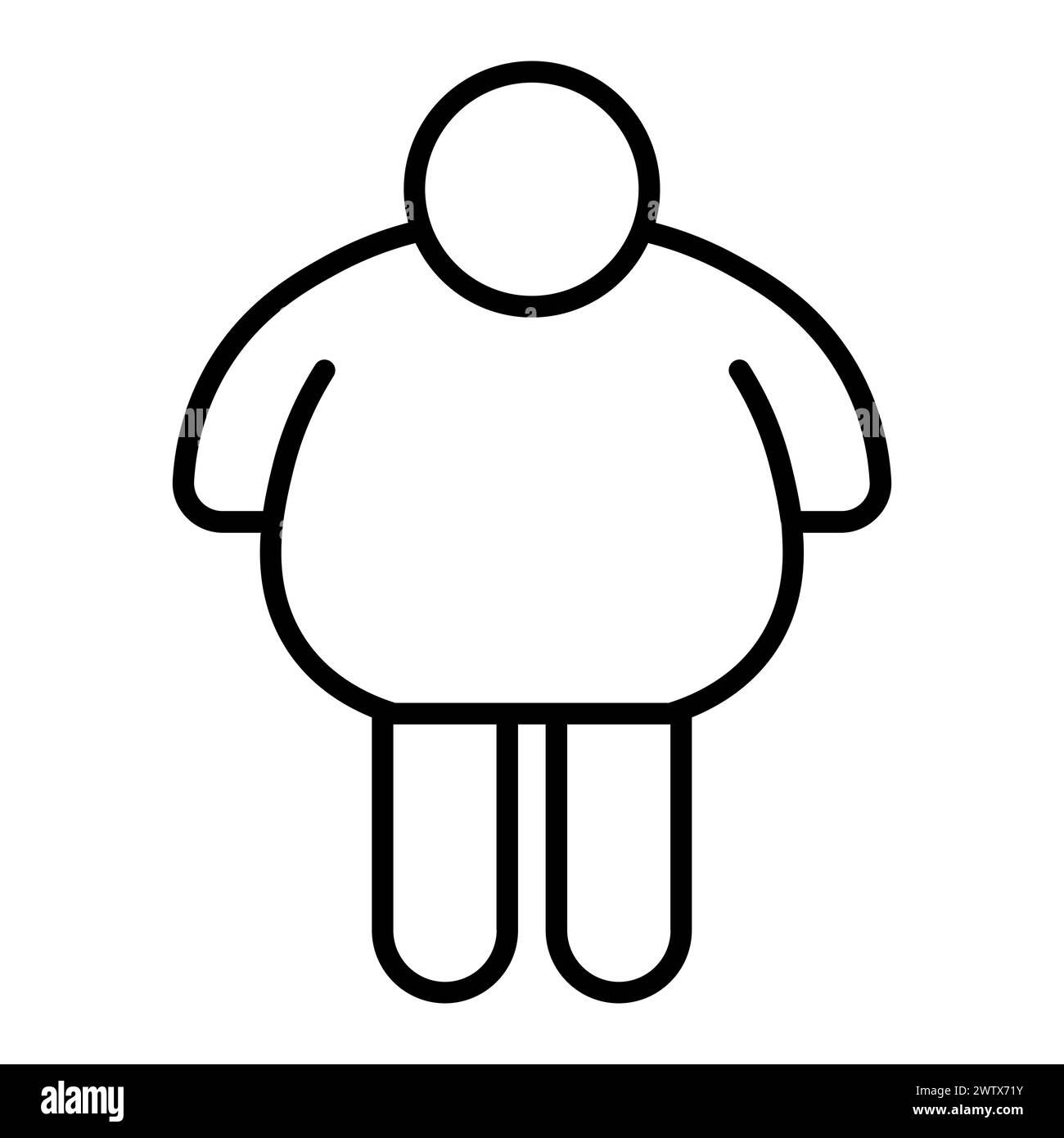 black vector fat man icon on white background Stock Vector Image & Art ...