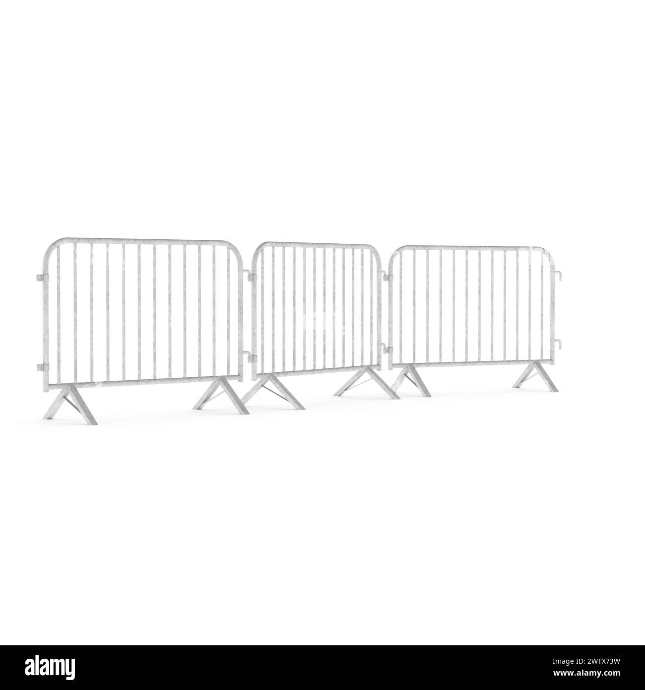 A 3D realistic rendering of barriers on a white background with studio ...