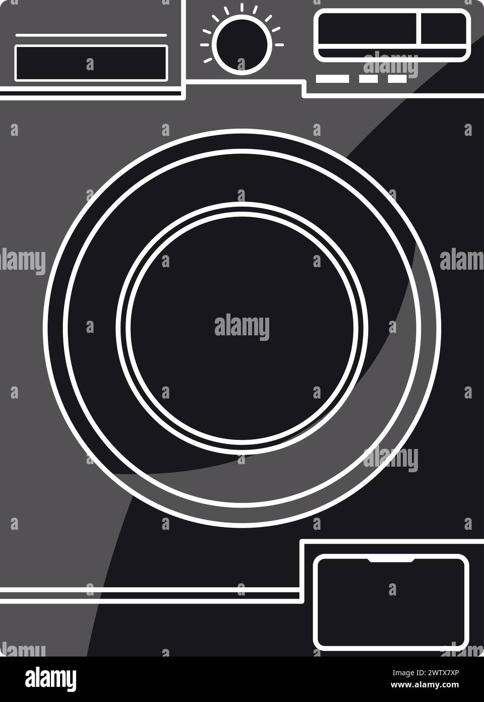 Washing machine black icon. Home laundry symbol Stock Vector Image ...