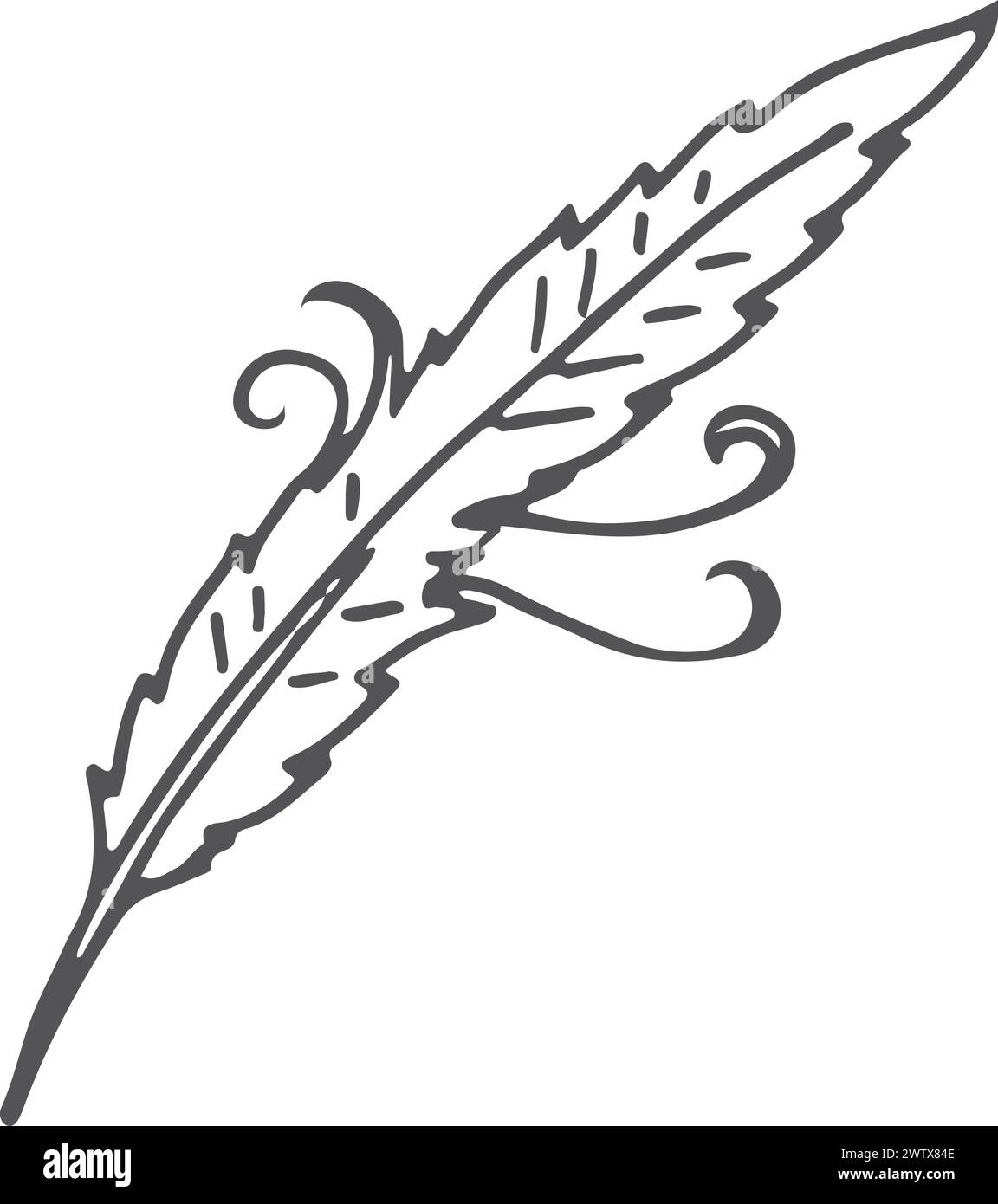 Quill doodle. Writer symbol. Calligraphy vintage logo Stock Vector ...