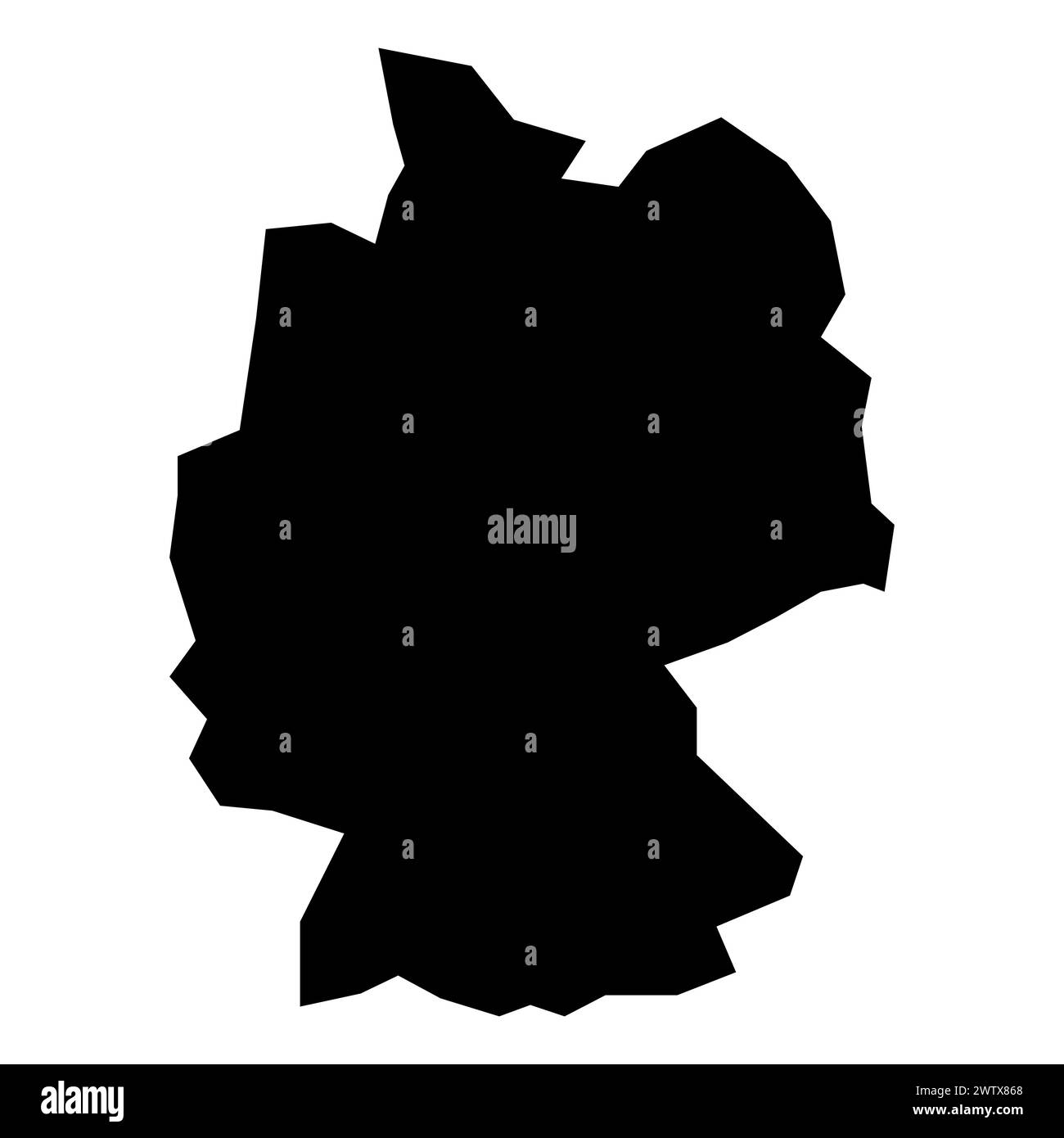 black vector germany map on white background Stock Vector Image & Art ...