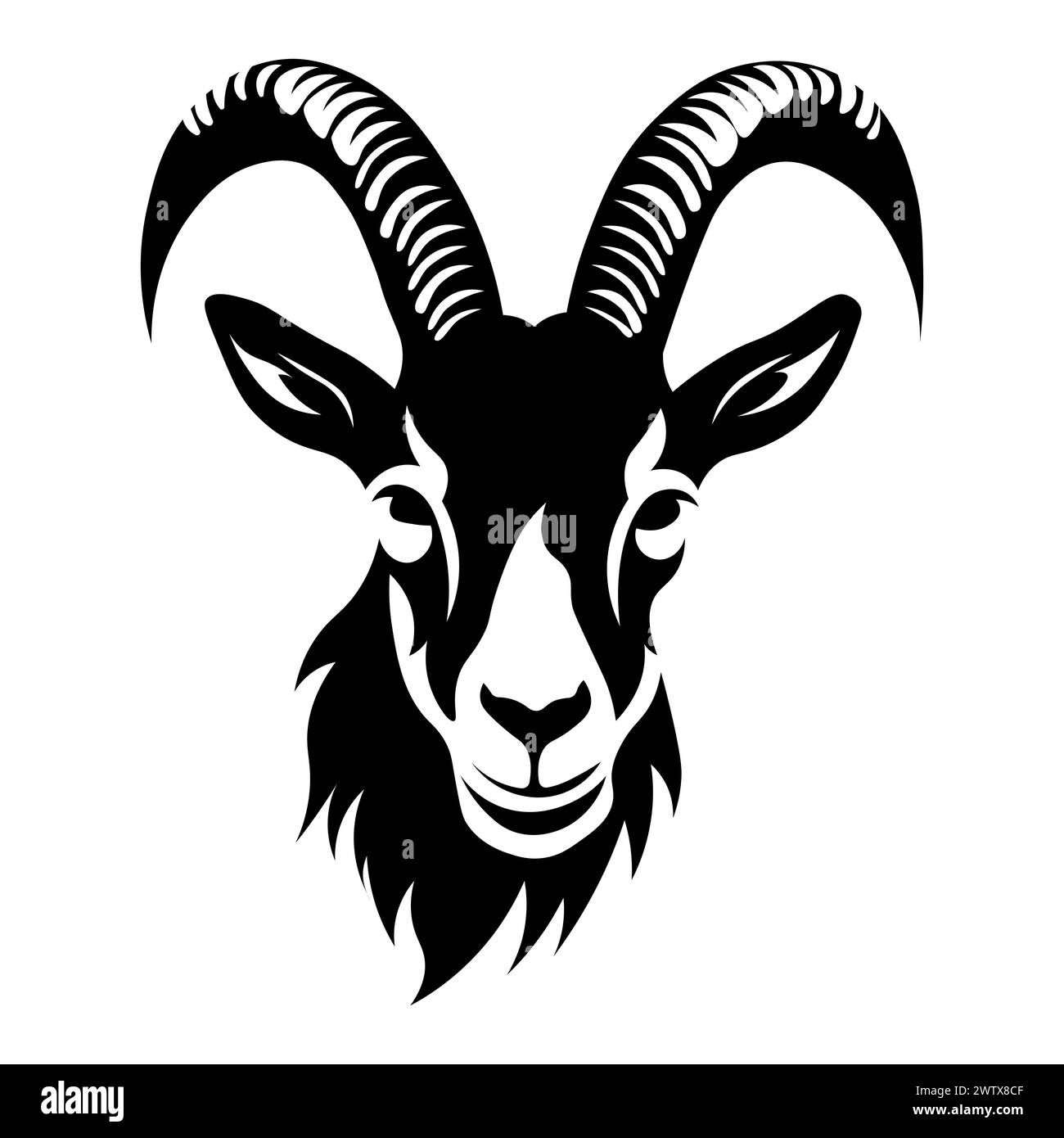 black vector goat icon on white background Stock Vector Image & Art - Alamy