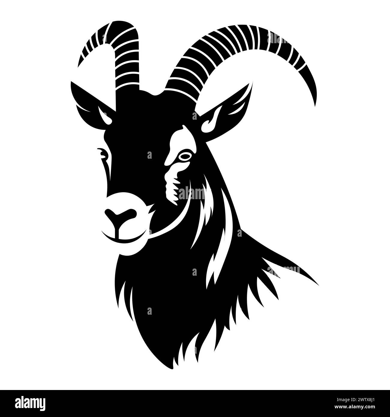 black vector goat icon on white background Stock Vector Image & Art - Alamy