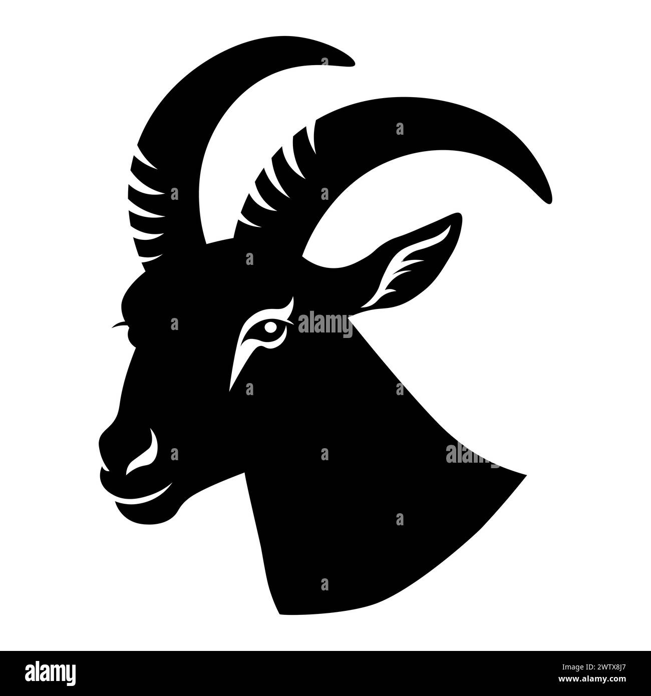 black vector goat icon on white background Stock Vector Image & Art - Alamy