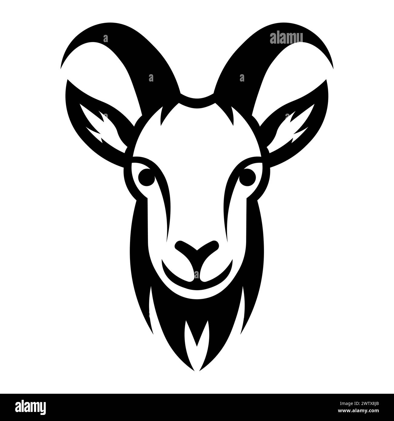 black vector goat icon on white background Stock Vector Image & Art - Alamy