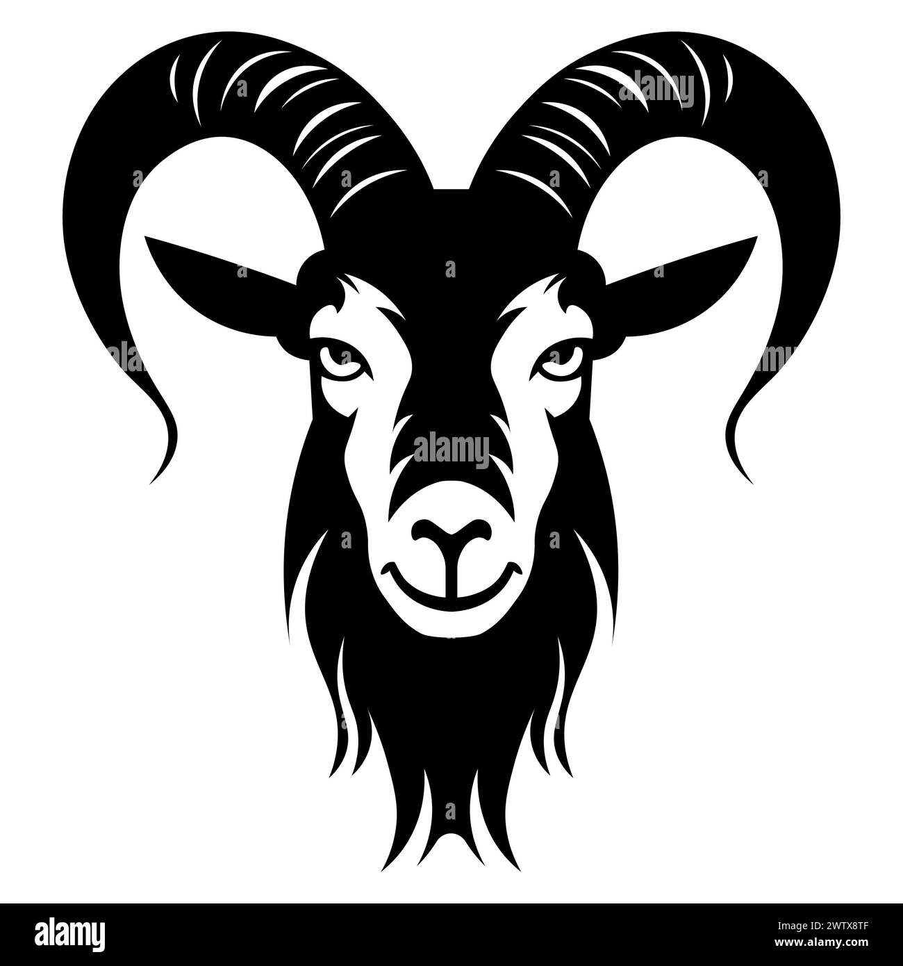 black vector goat icon on white background Stock Vector Image & Art - Alamy