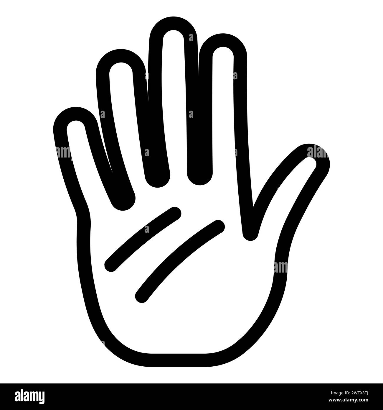 black vector hand icon on white background Stock Vector Image & Art - Alamy