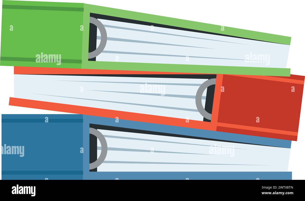 Document folders pile. Binder paper color icon Stock Vector Image & Art ...