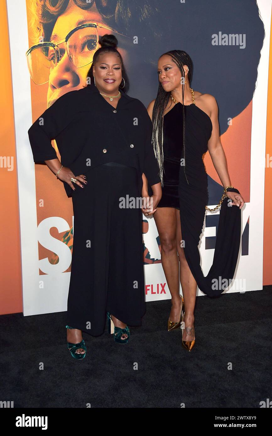 Reina King mit Schwester Regina King bei der Premiere des Netflix-Films ...