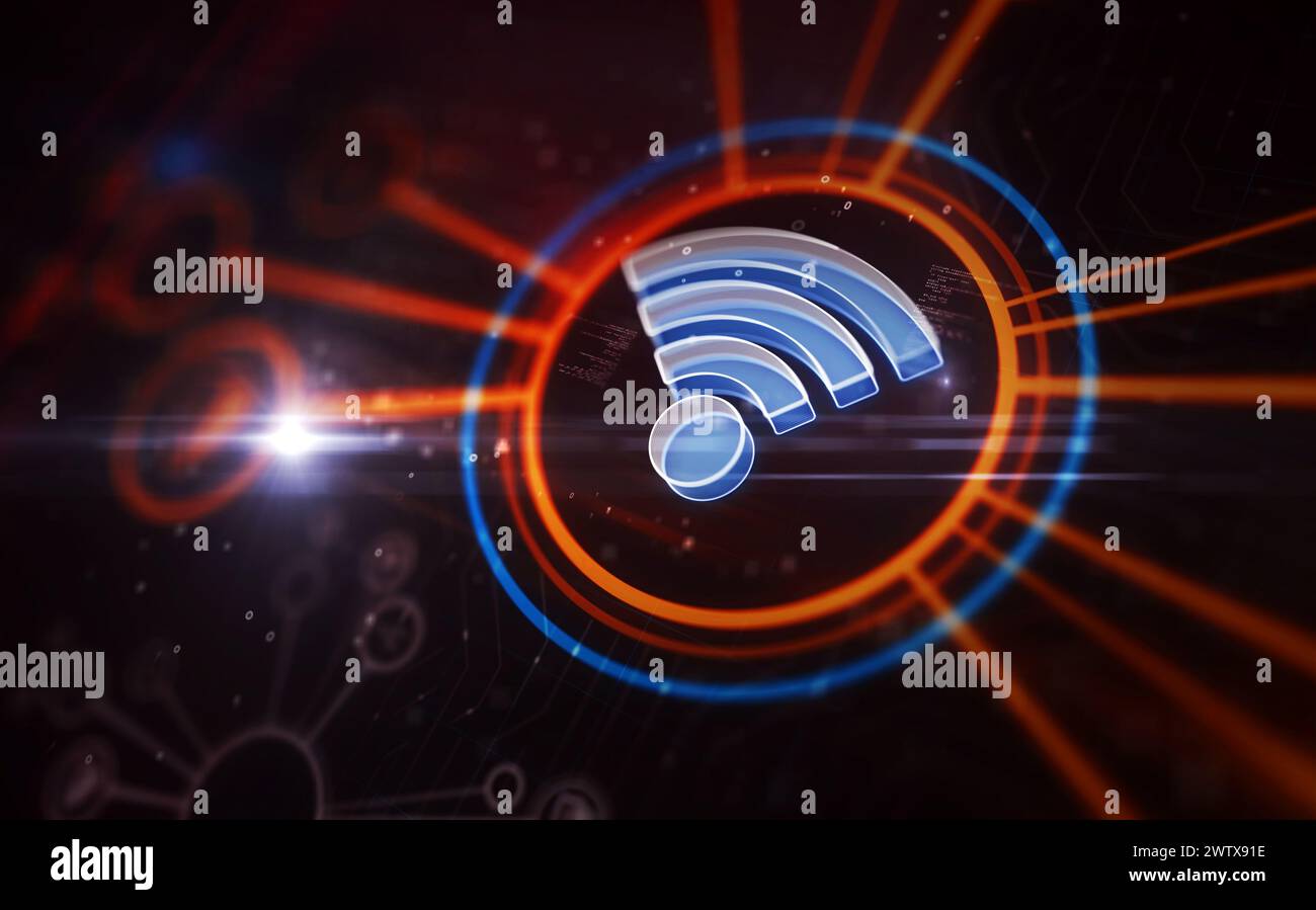 WiFi wireless mobile connection and internet hotspot symbol digital ...