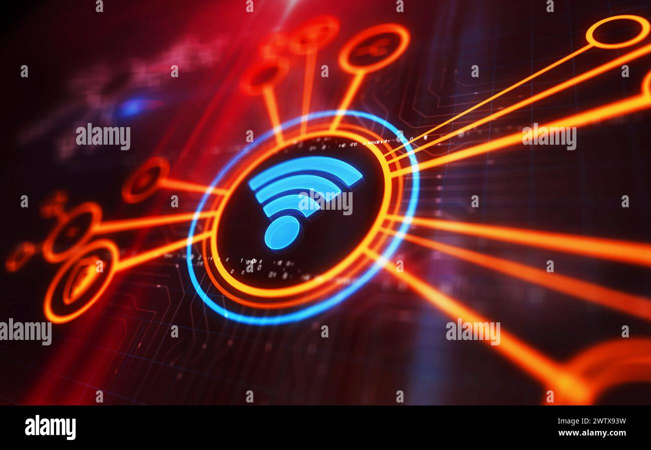 WiFi wireless mobile connection and internet hotspot symbol digital ...