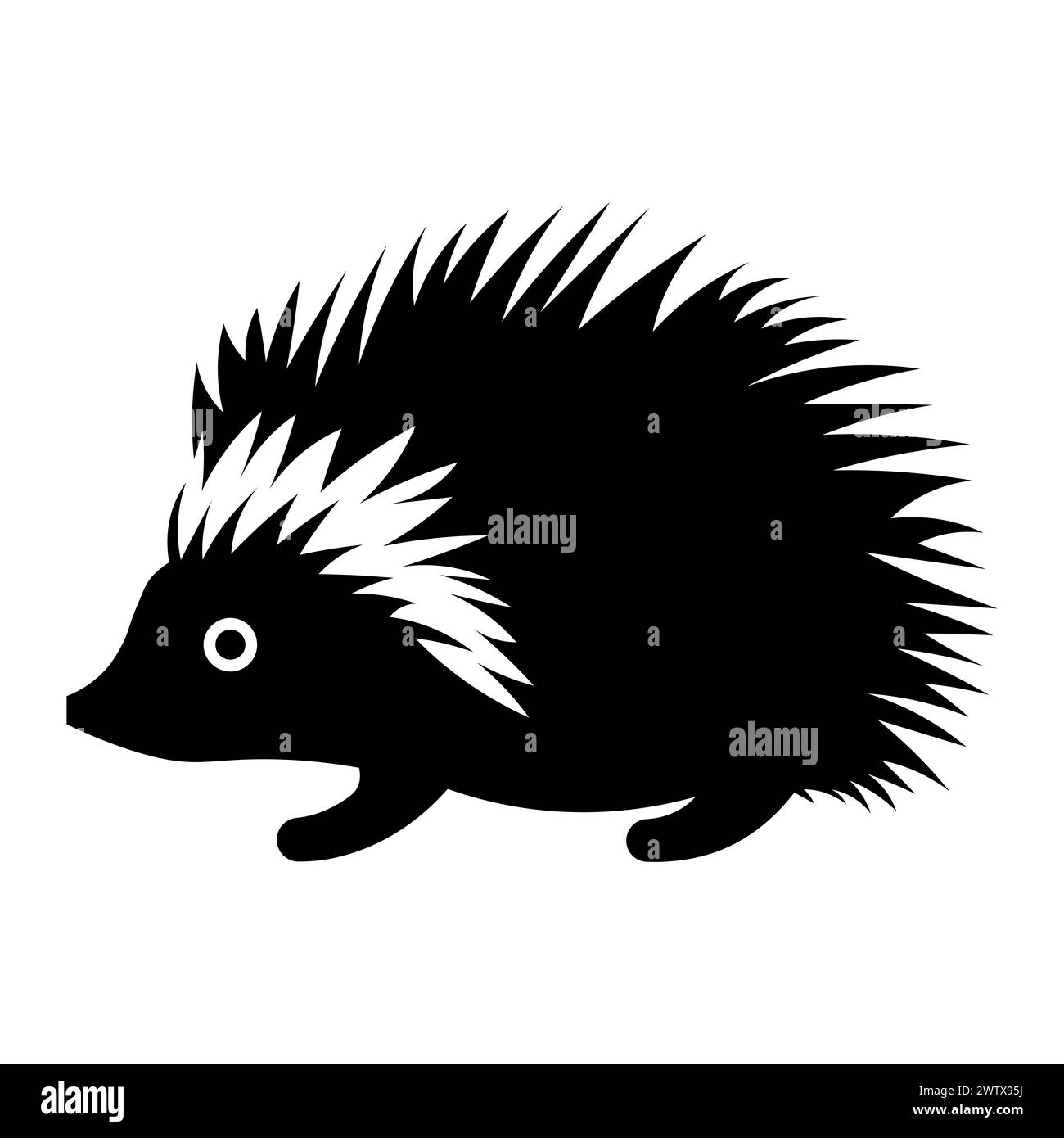 black vector hedgehog icon on white background Stock Vector Image & Art ...