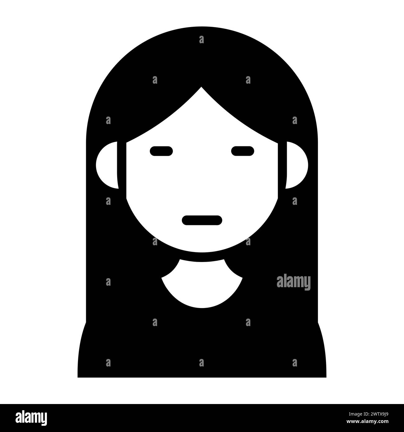 vector female character icon on white background Stock Vector Image ...