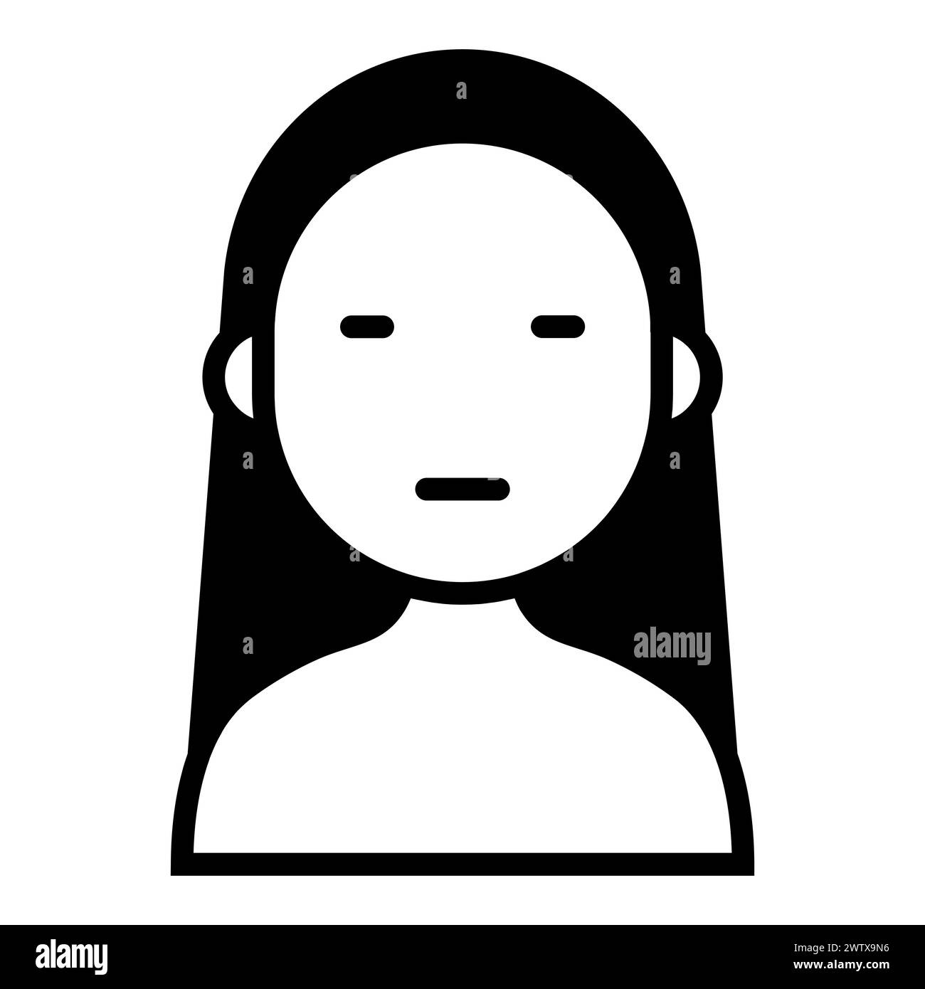 vector female character icon on white background Stock Vector Image ...