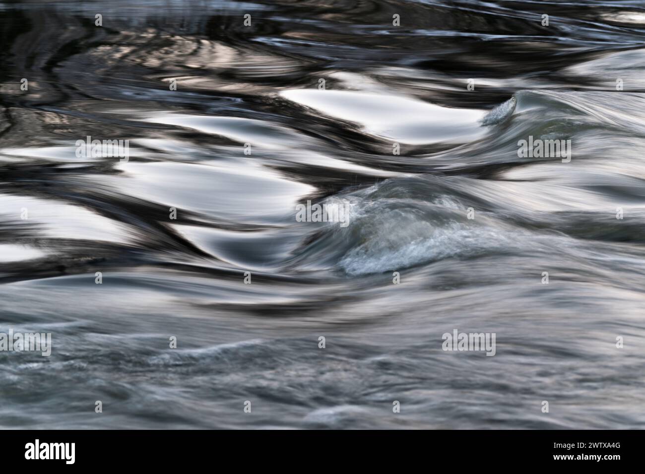 Turbulent water surface in wind, water waves close up, abstract ...