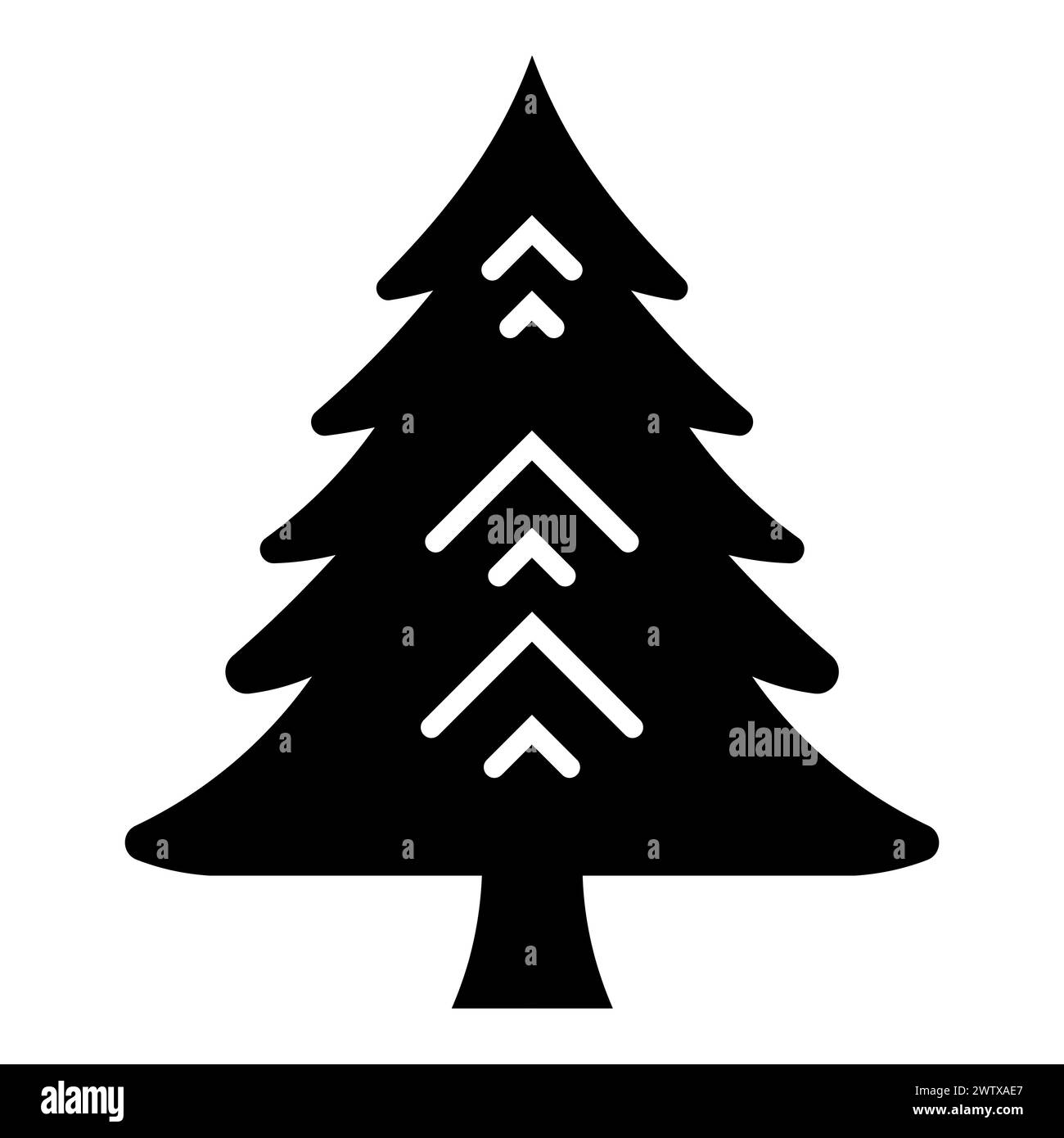 vector christmas tree icon on white background Stock Vector Image & Art ...