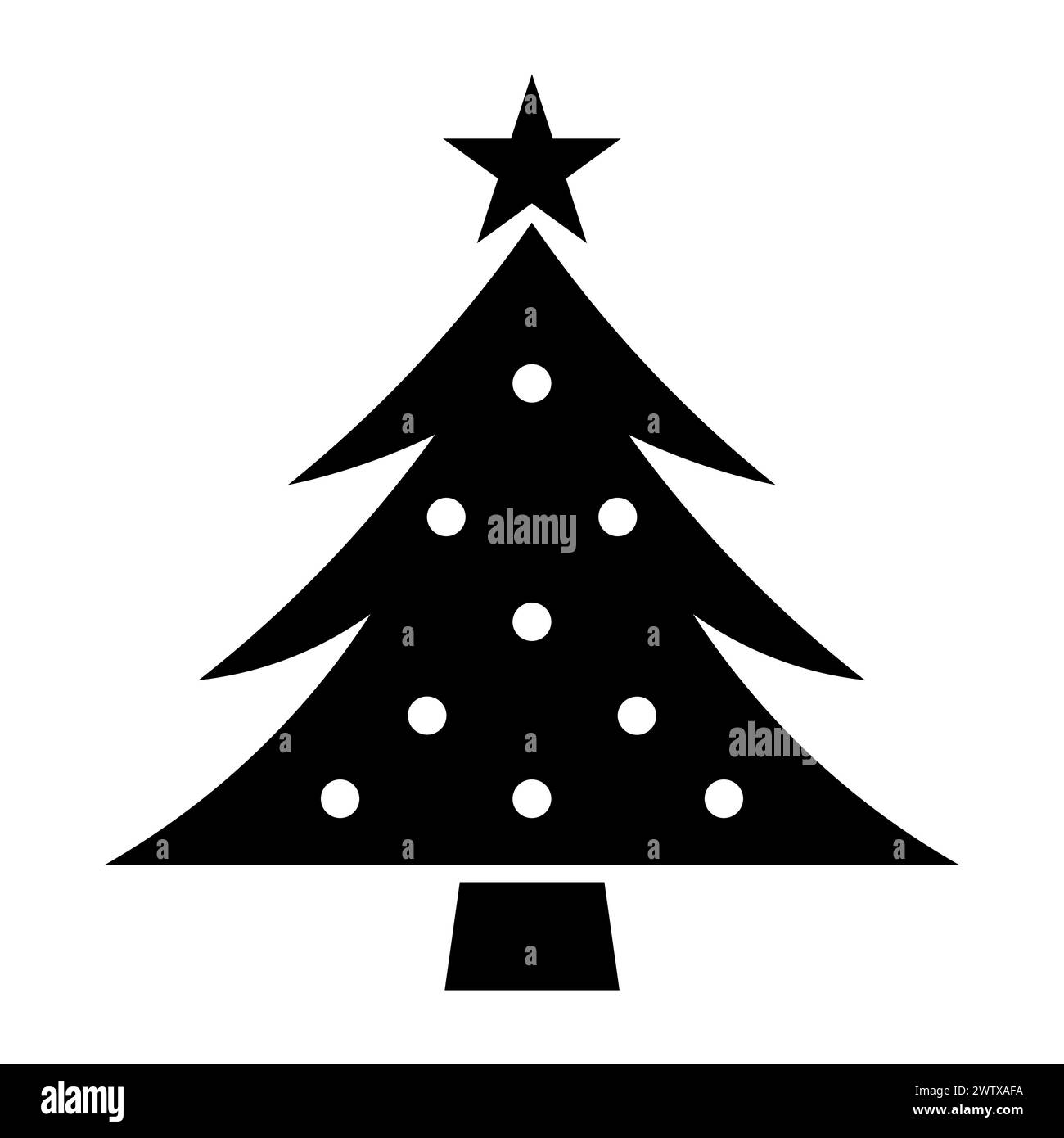 vector christmas tree icon on white background Stock Vector Image & Art ...