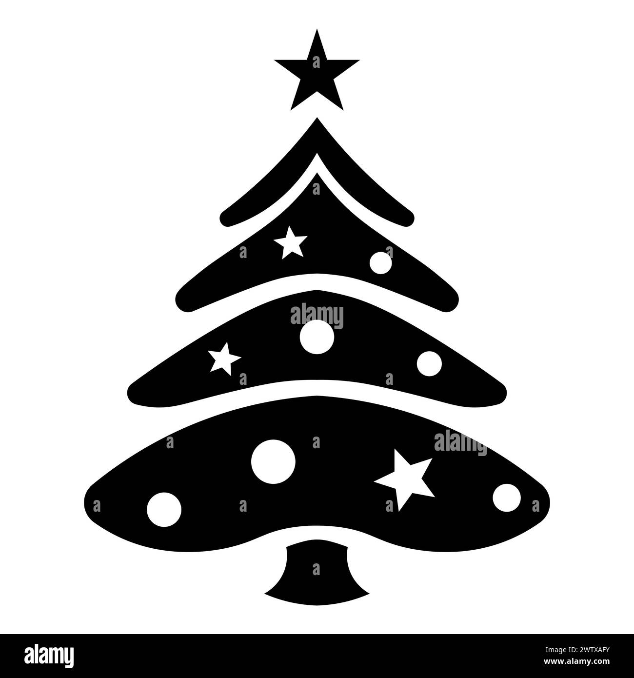 vector christmas tree icon on white background Stock Vector Image & Art ...