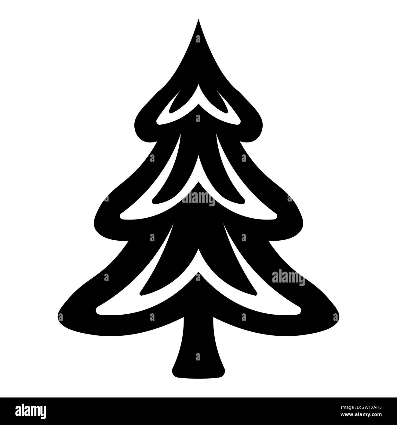 vector christmas tree icon on white background Stock Vector Image & Art ...
