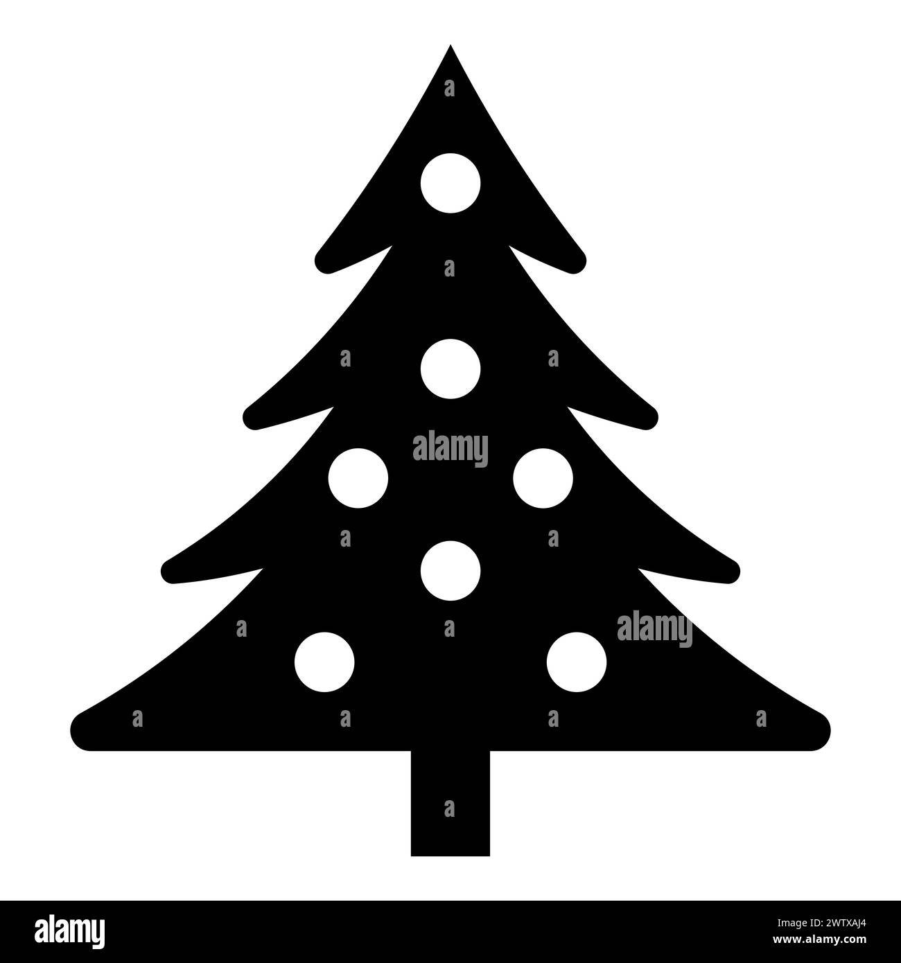 vector christmas tree icon on white background Stock Vector Image & Art ...
