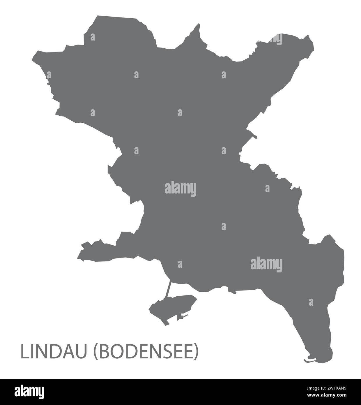 Lindau (Bodensee) German city map grey illustration silhouette shape Stock Vector Image & Art ...