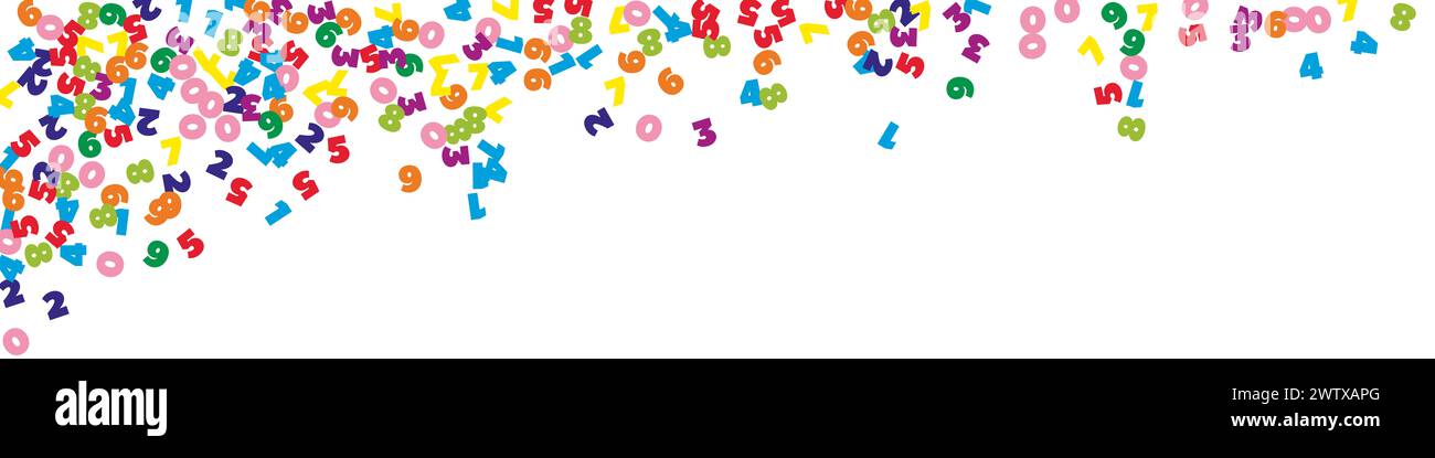 Falling colorful numbers. Math study concept with flying digits. Fair ...
