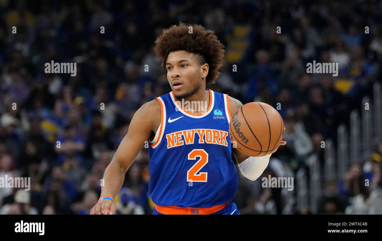 New York Knicks guard Miles McBride during an NBA basketball game ...