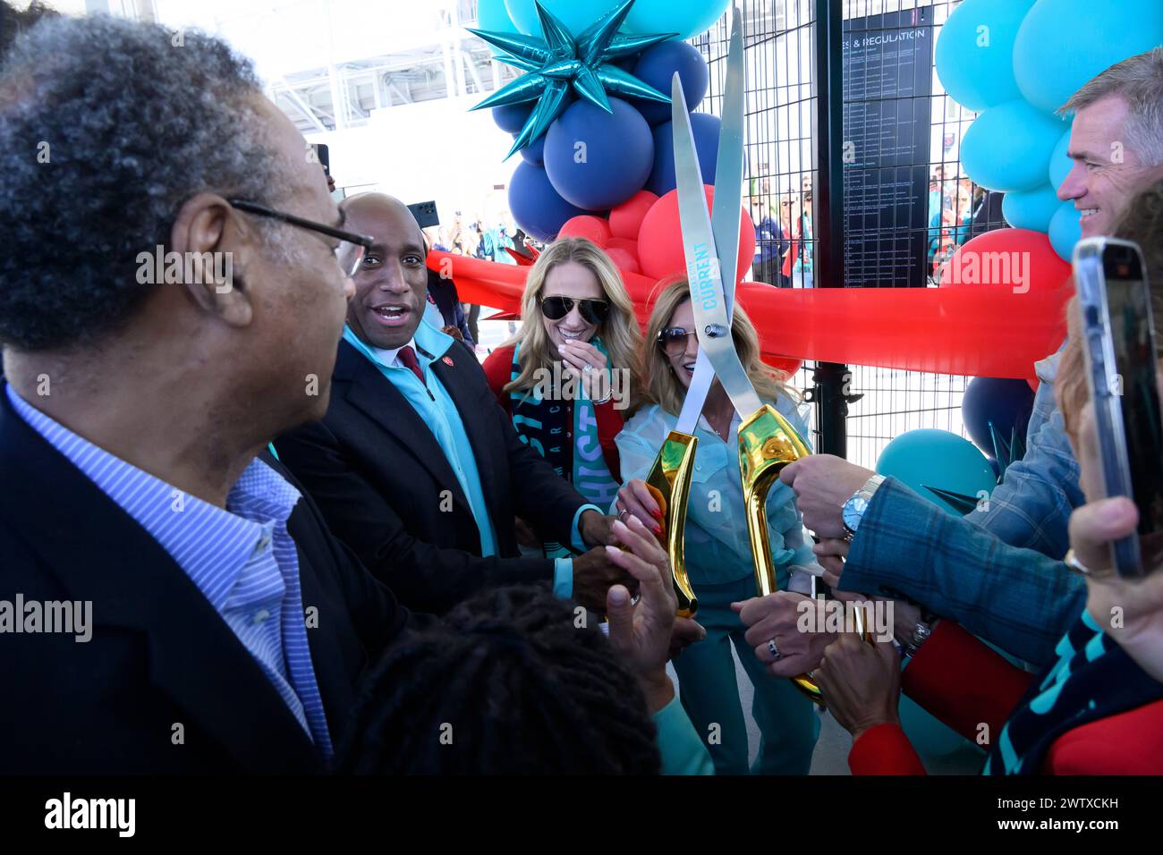 Helping out at the ribbon cutting for the new CPKC soccer stadium are ...