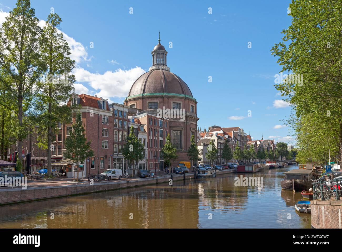 Amsterdam, Netherlands - July 02 2019: The Ronde Lutherse Kerk or ...