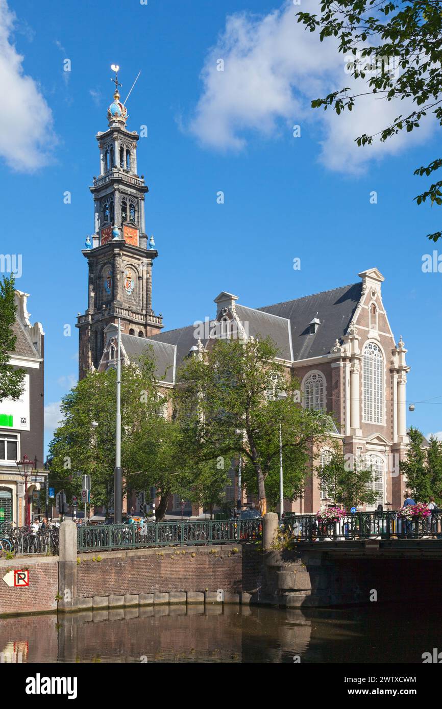 Amsterdam, Netherlands - July 02 2019: The Westerkerk (English: Western ...