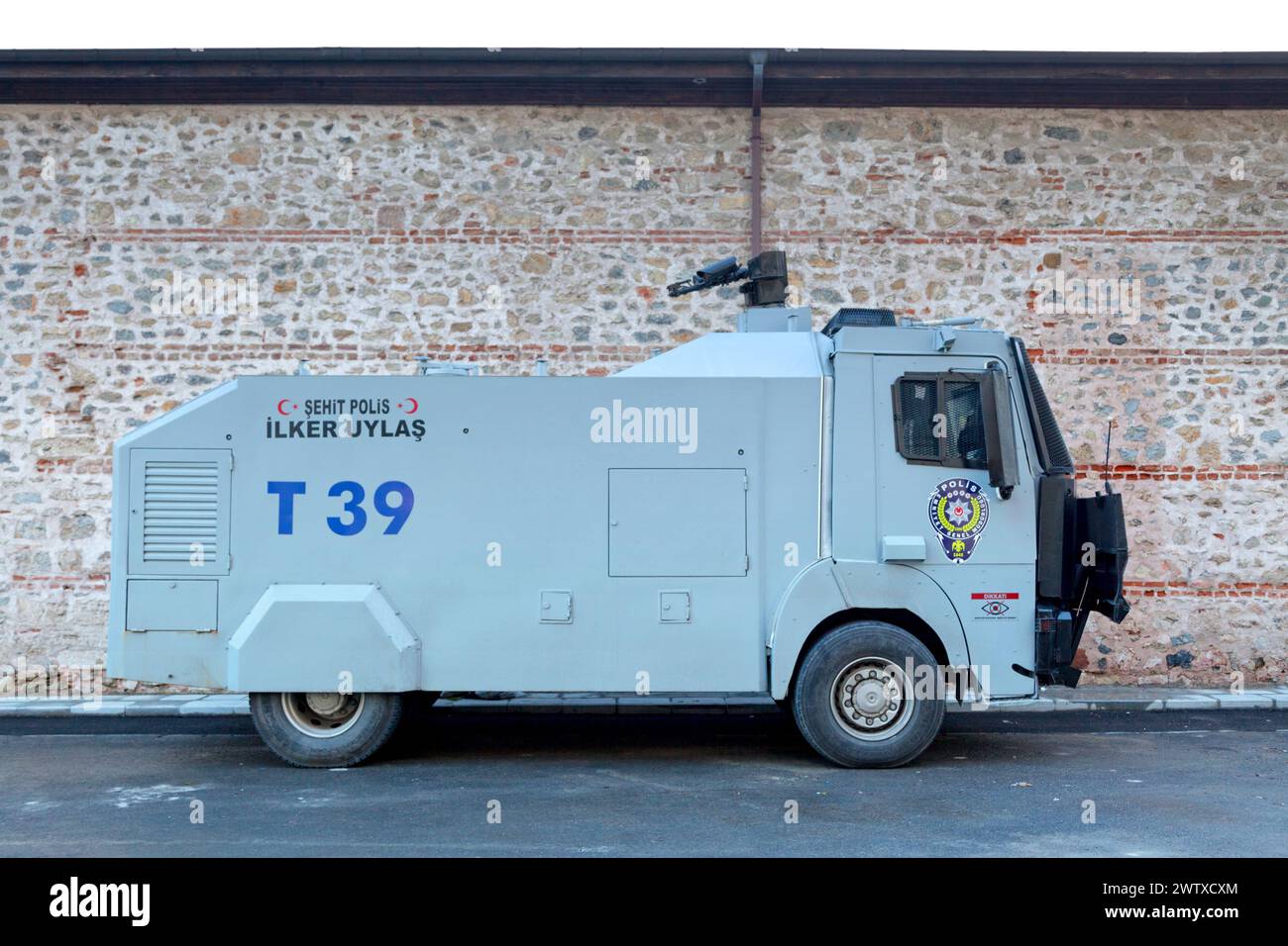 Istanbul, Turkey - May 11 2019: TOMA's armored water cannon designed ...