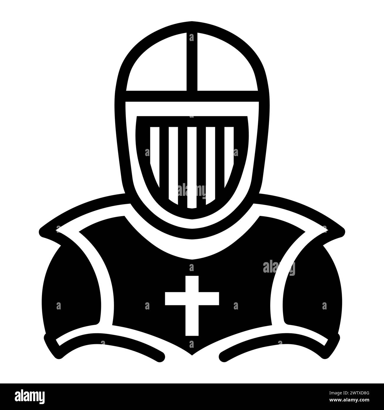 black vector knight icon on white background Stock Vector Image & Art ...