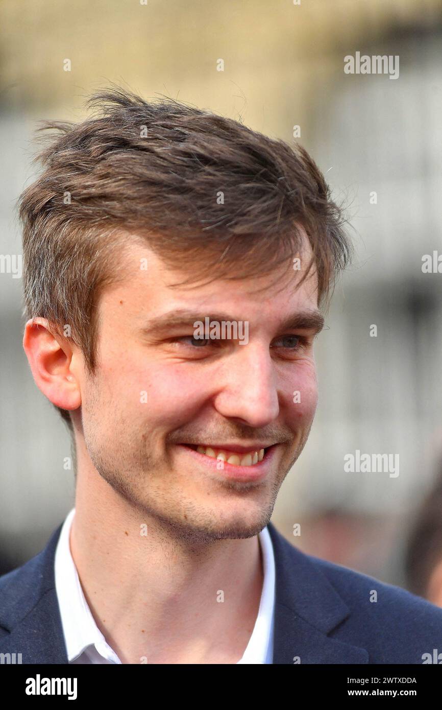 Paris, France. 19th Mar, 2024. Léon Deffontaines head of the PCF list ...