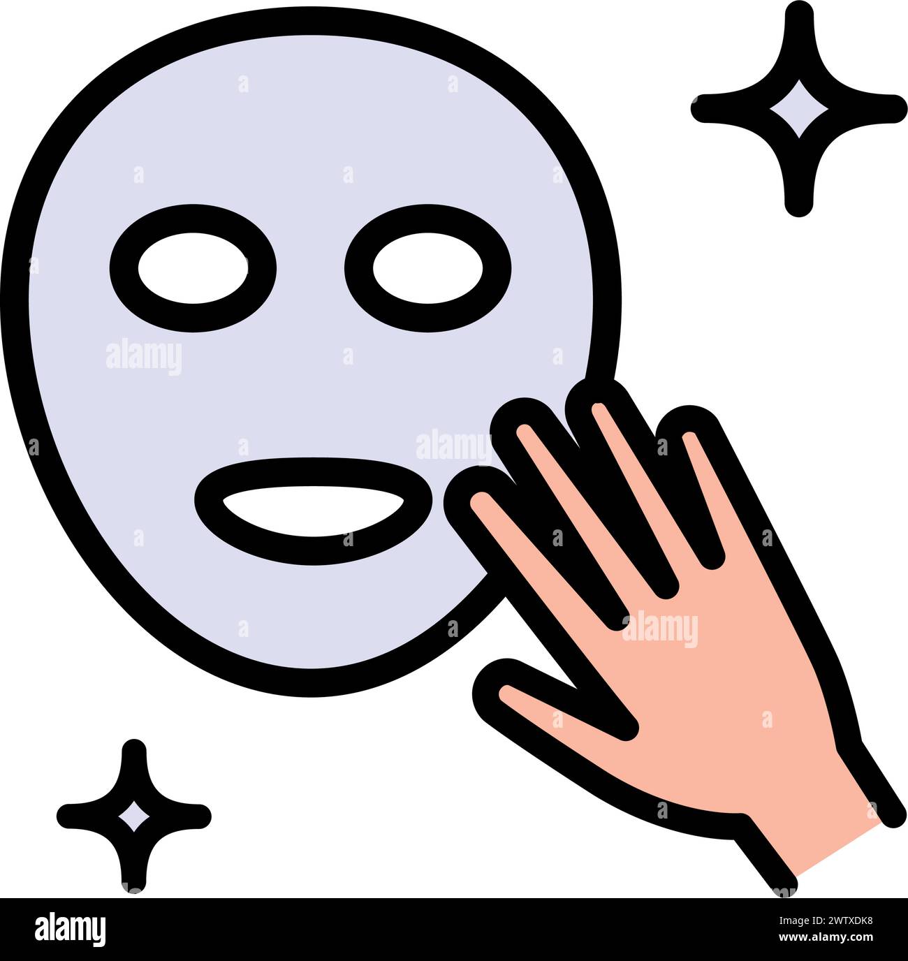 Sheet mask color icon. Hydrogen mask. Skincare procedure. Facial beauty ...