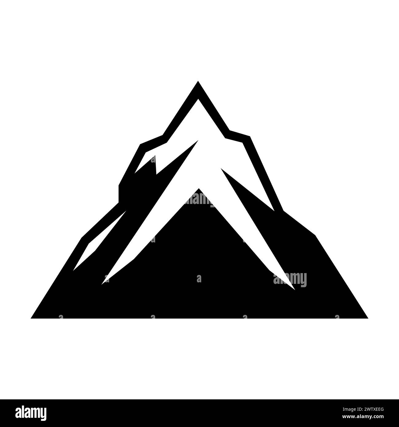 black vector mountain icon on white background Stock Vector Image & Art ...