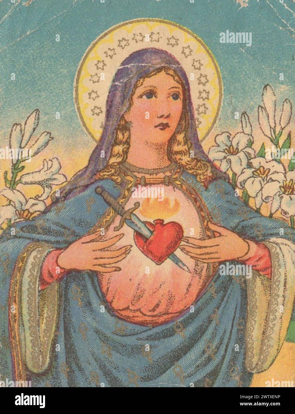antique colorful holy card Madonna, St Mary, Maria, SaMaria Zell, Mater ...