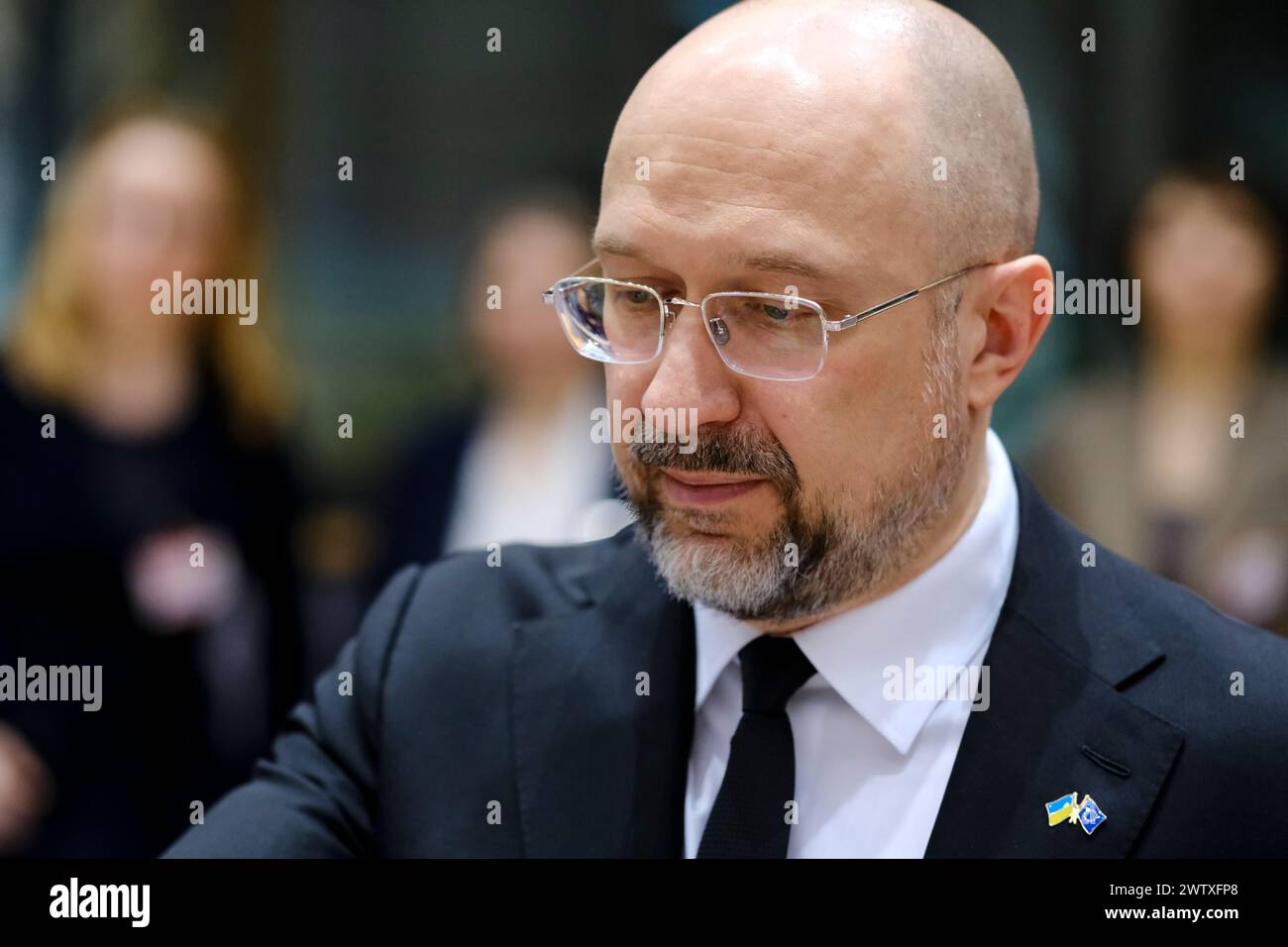 Brussels, Belgium. 20th Mar, 2024. Ukrainian Prime Minister Denys ...