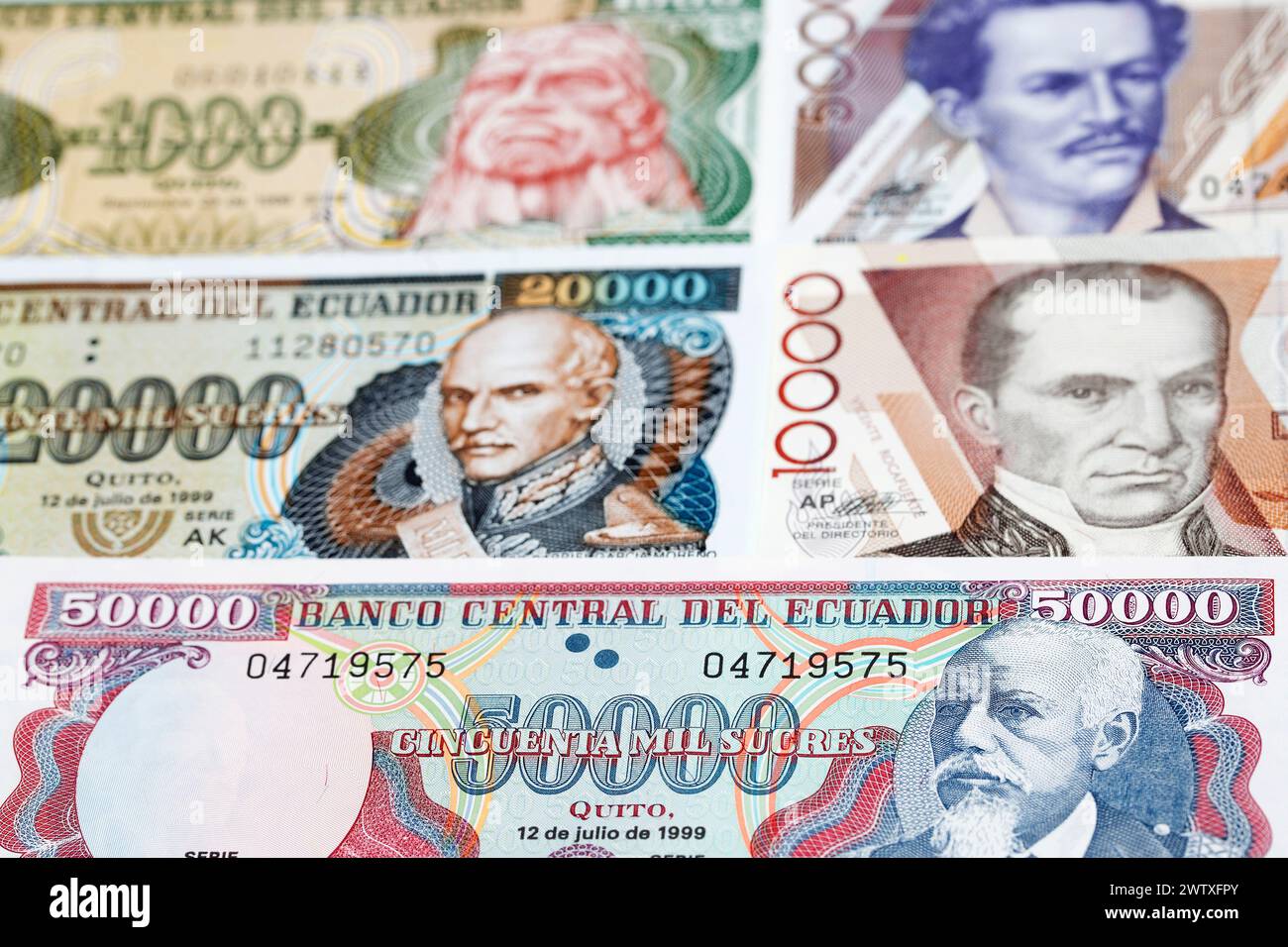 Ecuadorian money - sucre a business background Stock Photo - Alamy