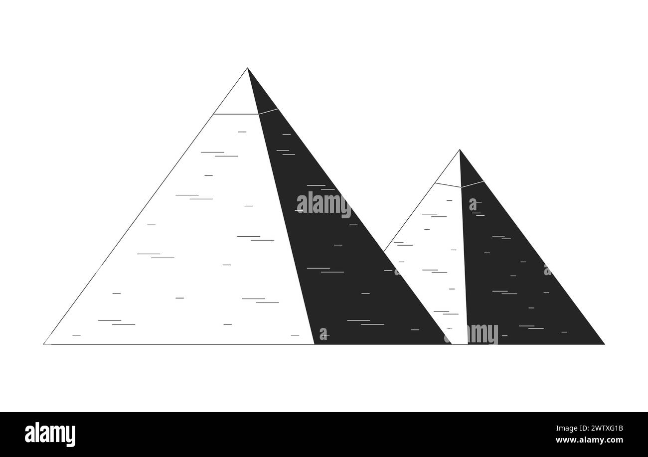 Egyptian pyramids black and white 2D line cartoon object Stock Vector ...