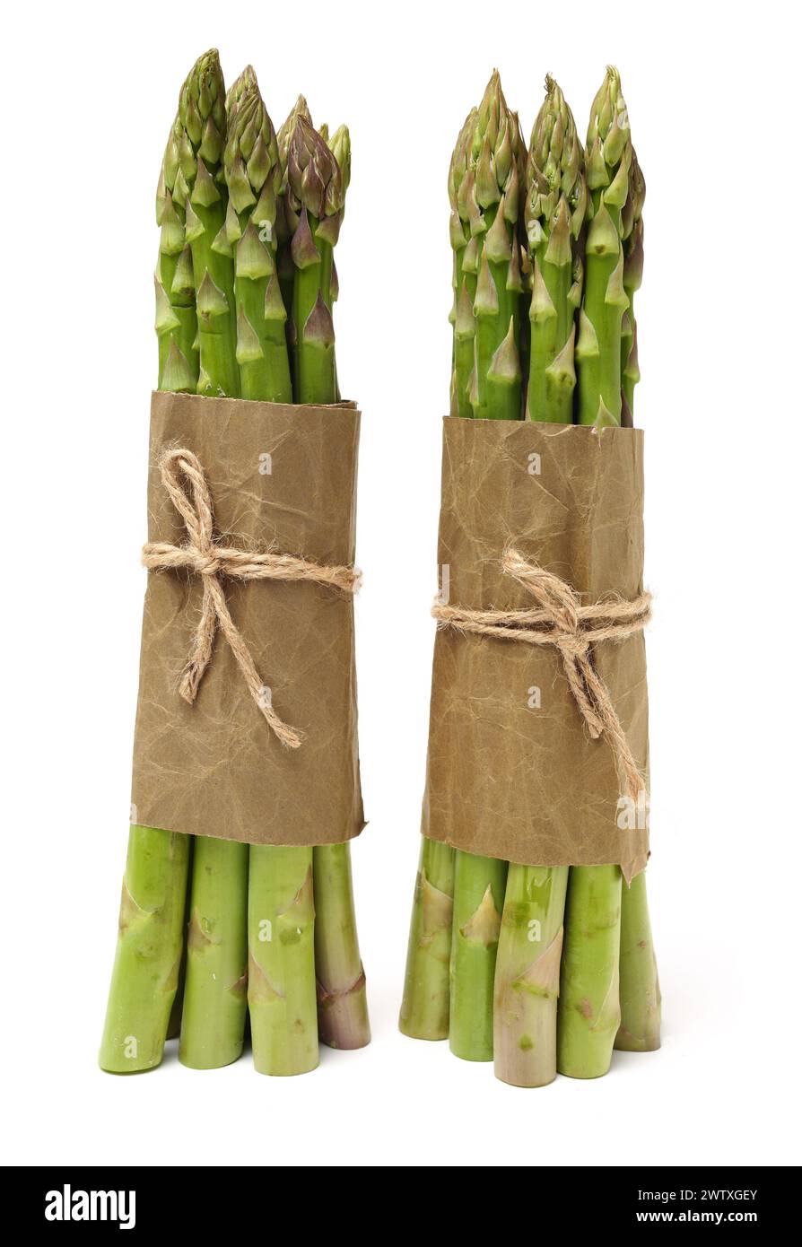 Asparagus on white background Stock Photo - Alamy