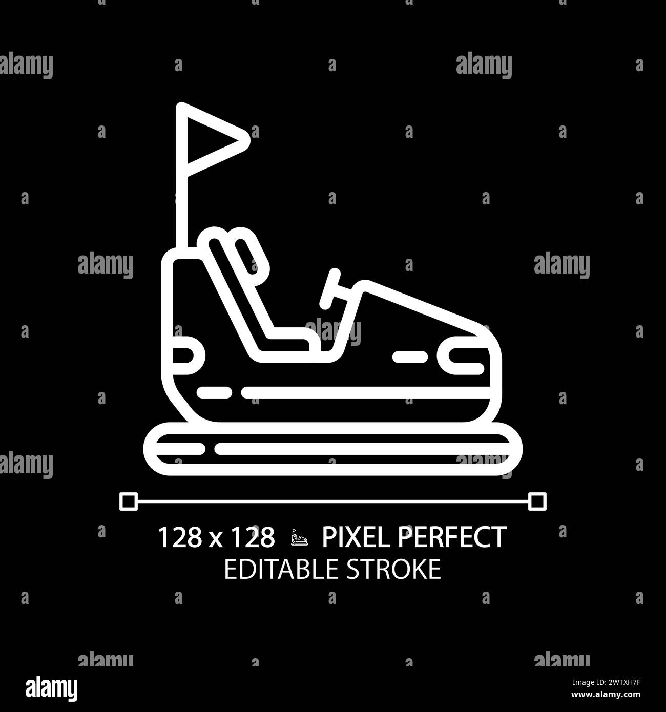 Carnival bumper cars pixel perfect white linear icon for dark theme ...