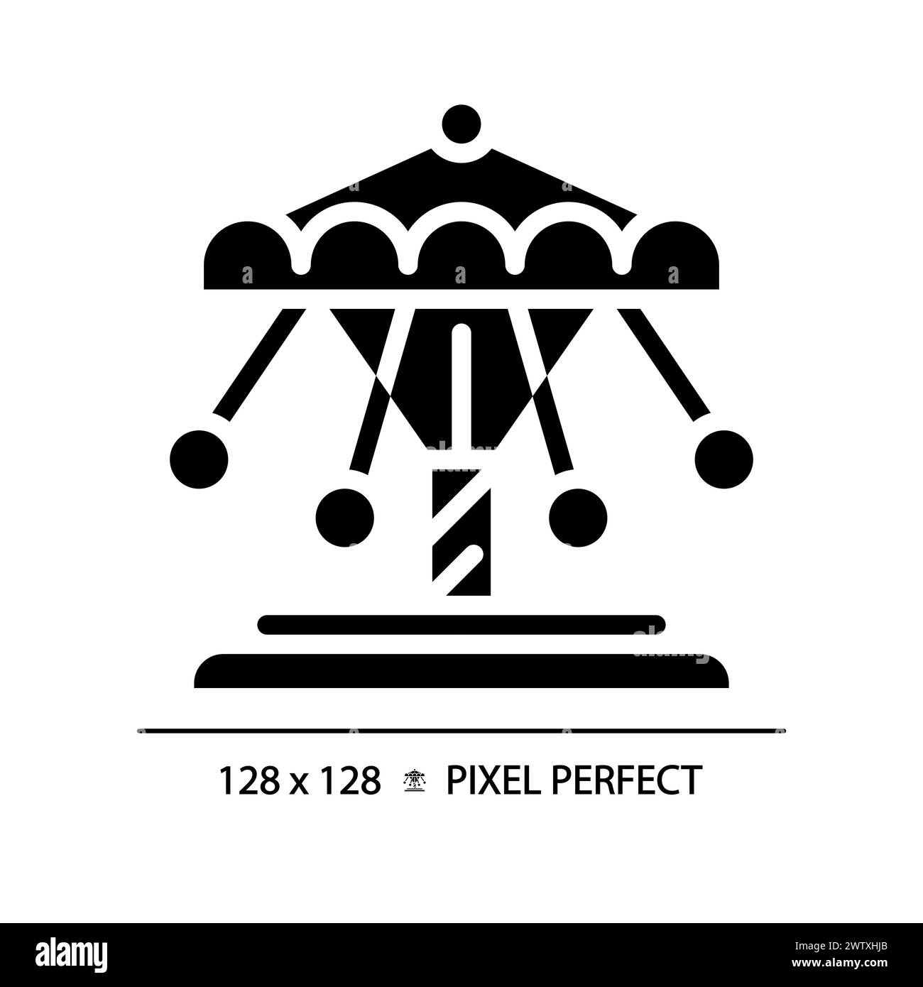 Swinging chain carousel pixel perfect black glyph icon Stock Vector Image & Art - Alamy