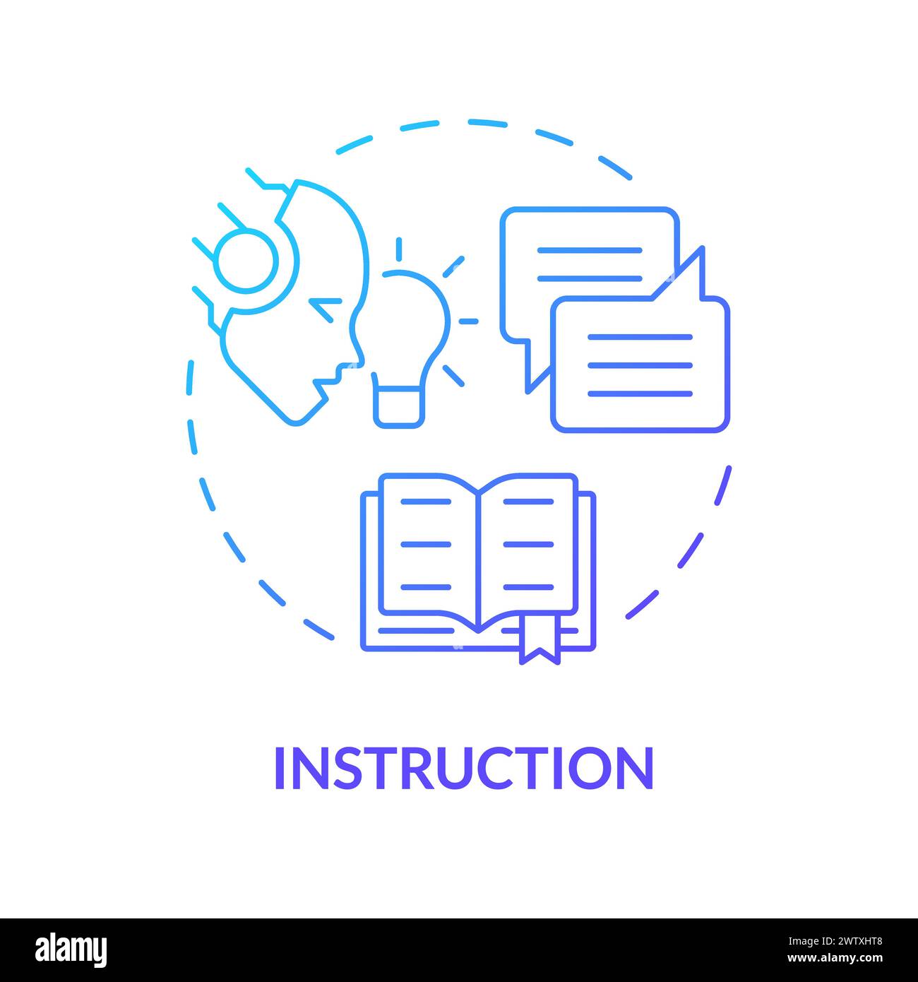 Instruction blue gradient concept icon Stock Vector Image & Art - Alamy